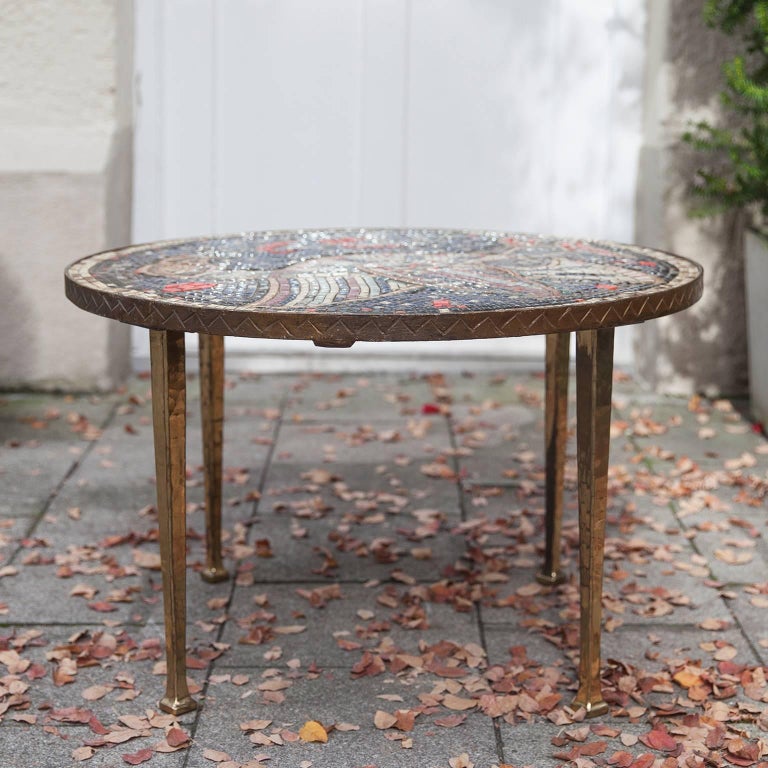 Mosaic Art Deco Table Bird, Italy, 1930s at 1stDibs