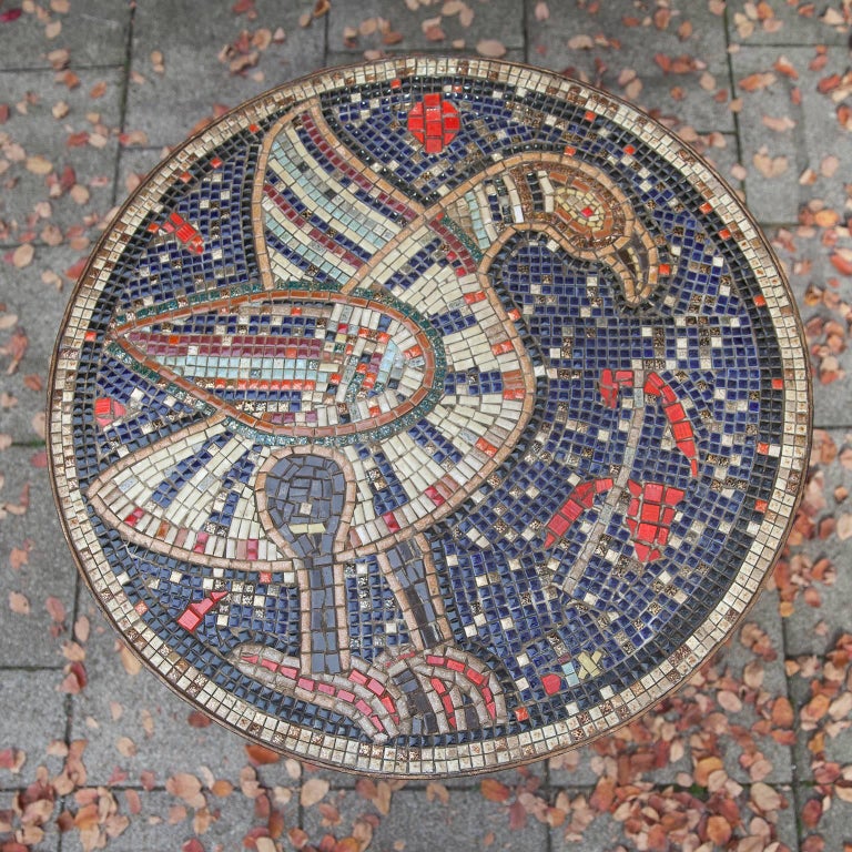 Mosaic Art Deco Table Bird, Italy, 1930s at 1stDibs