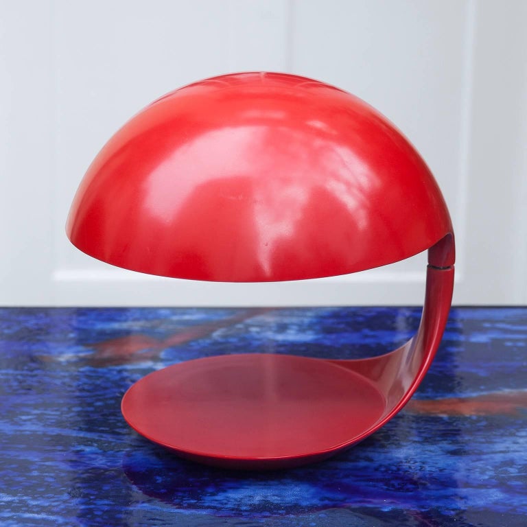 Rare Red Cobra Table Lamp by Elio Martinelli, Italy at 1stDibs