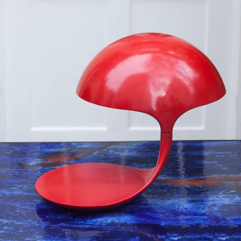 Rare Red Cobra Table Lamp by Elio Martinelli, Italy at 1stDibs