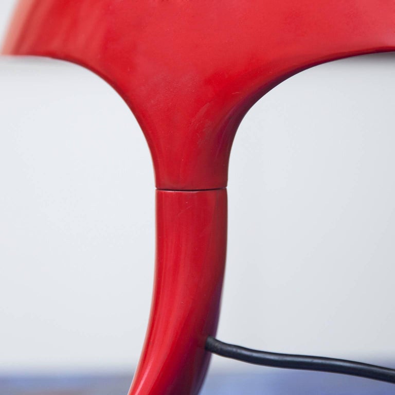 Rare Red Cobra Table Lamp by Elio Martinelli, Italy at 1stDibs