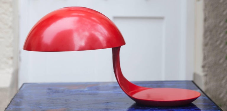 Rare Red Cobra Table Lamp by Elio Martinelli, Italy at 1stDibs