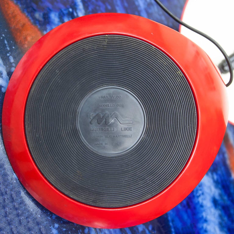 Rare Red Cobra Table Lamp by Elio Martinelli, Italy at 1stDibs