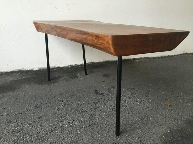 Beautiful Three-Legged Massive Walnut Free Edge Coffee Table For Sale ...