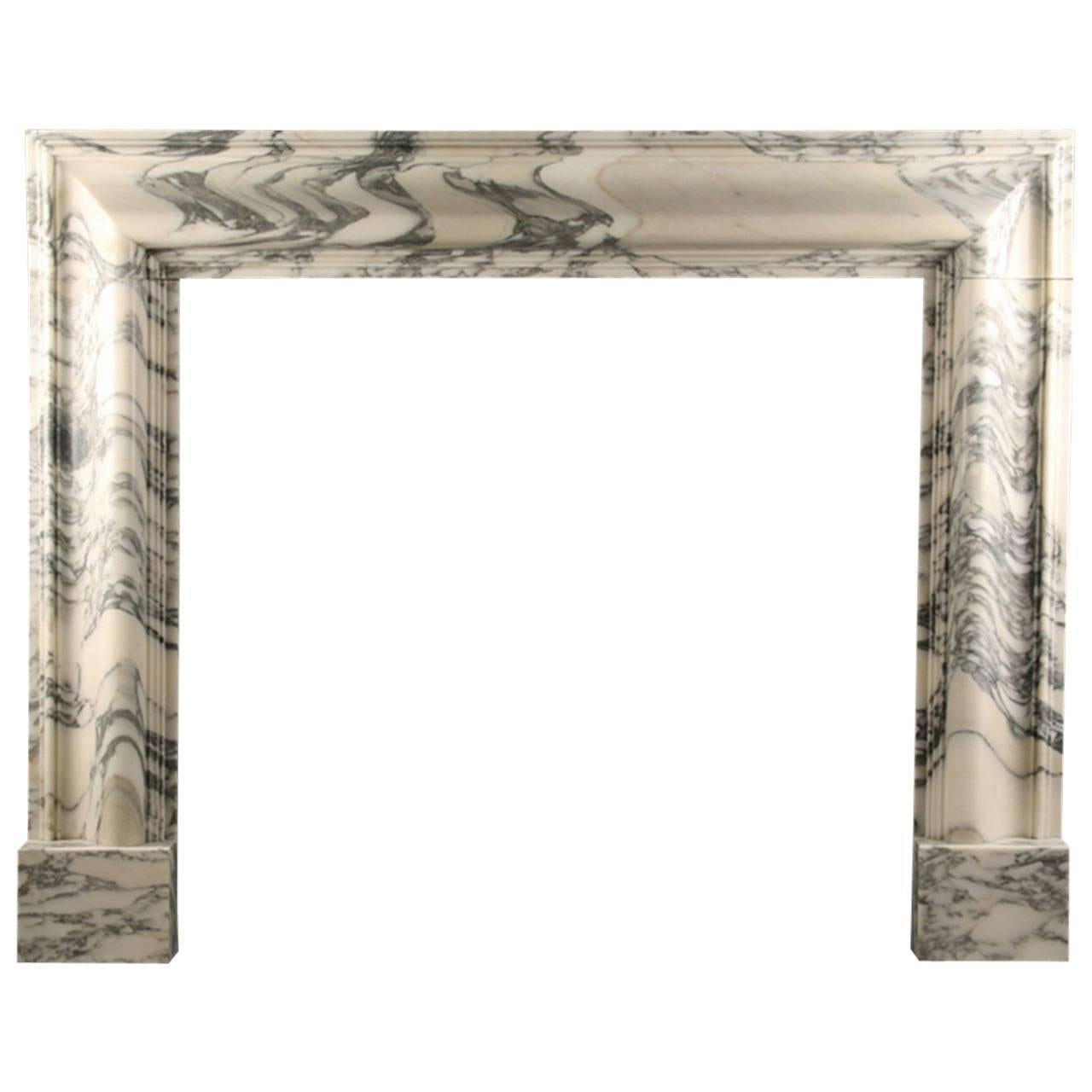 Baroque Bolection Fireplace in Italian Arabescato Marble at 1stDibs
