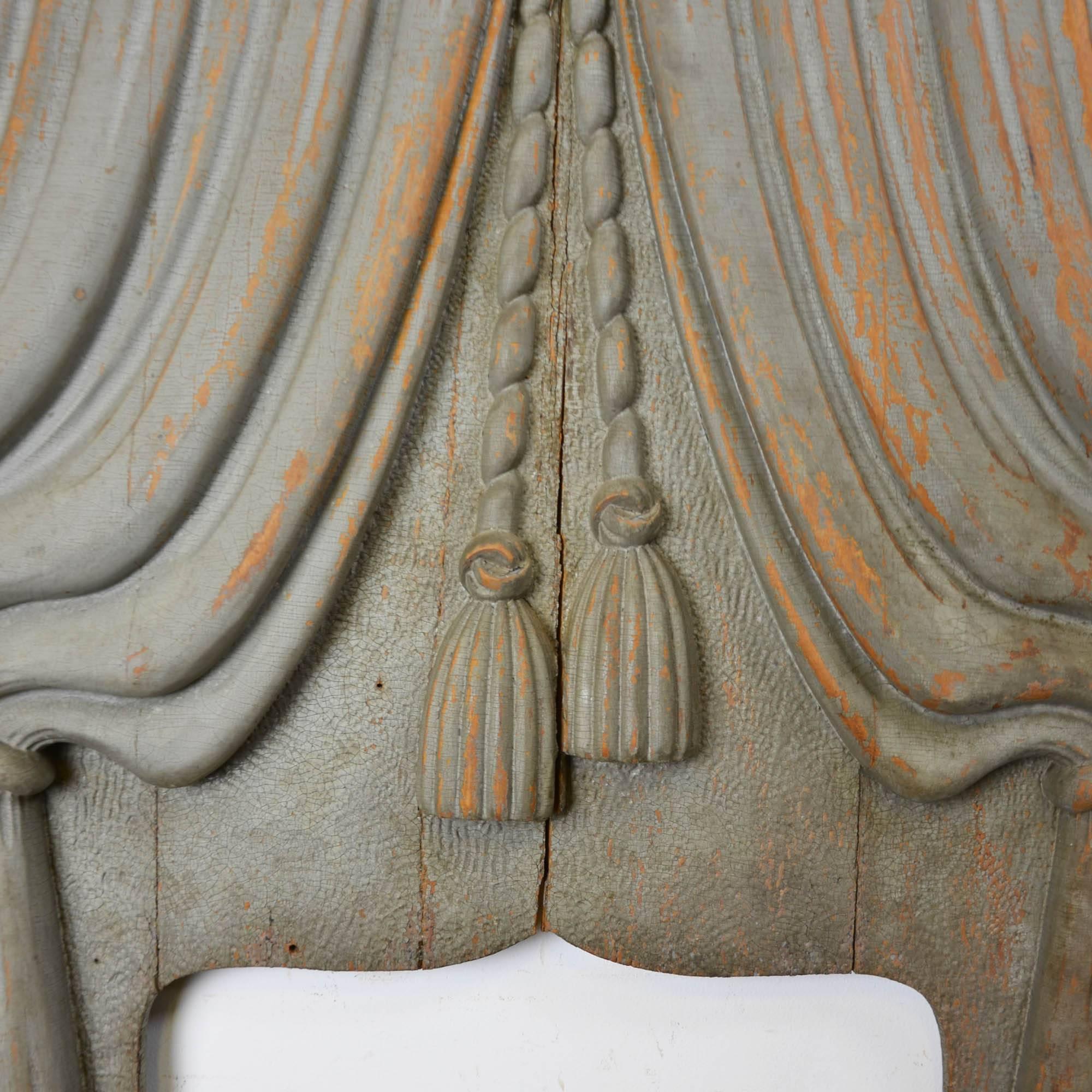 Hand-Carved Curtain Panel from Funeral Hearse, circa 1920s For Sale at ...