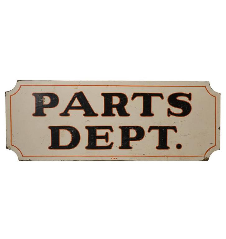 Hand-Painted Harley Davidson Parts Sign, circa 1940s For Sale at 1stDibs