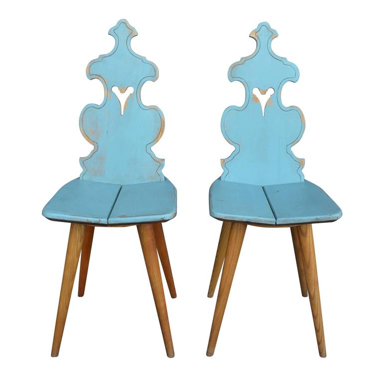 Pair of Oak Side Chairs by Cepelia, circa 1957 at 1stDibs