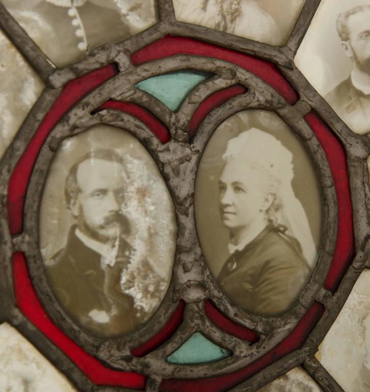 Incredible Stained Glass Window with Ambrotype Family Tree, circa 1865 ...