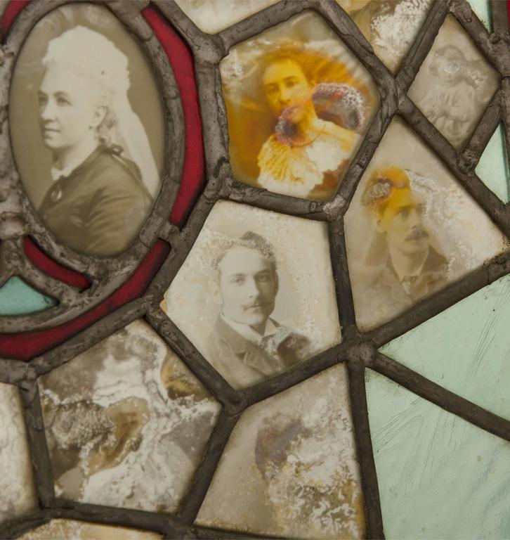 Incredible Stained Glass Window with Ambrotype Family Tree, circa 1865 ...