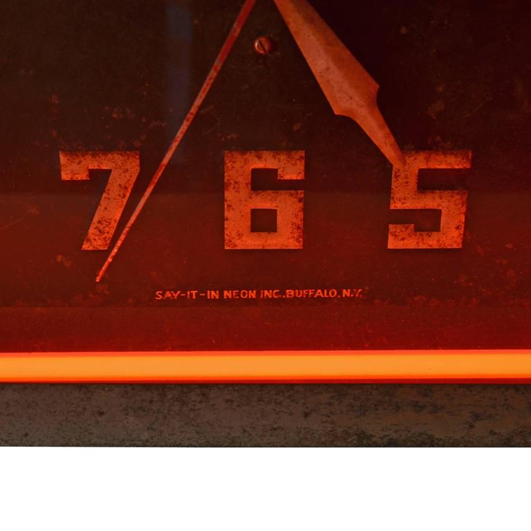 Vintage Correct Time Neon Clock, circa 1930s at 1stDibs