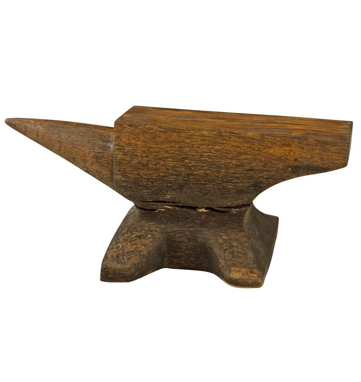 Hand-Carved Wooden Anvil Casting Pattern, circa 1895 For Sale at 1stDibs