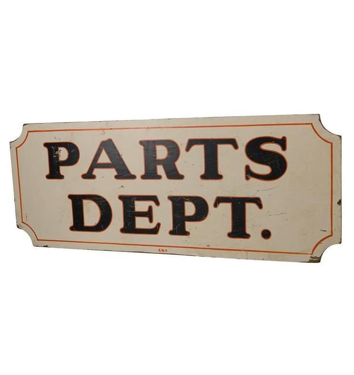 Hand-Painted Harley Davidson Parts Sign, circa 1940s For Sale at 1stDibs
