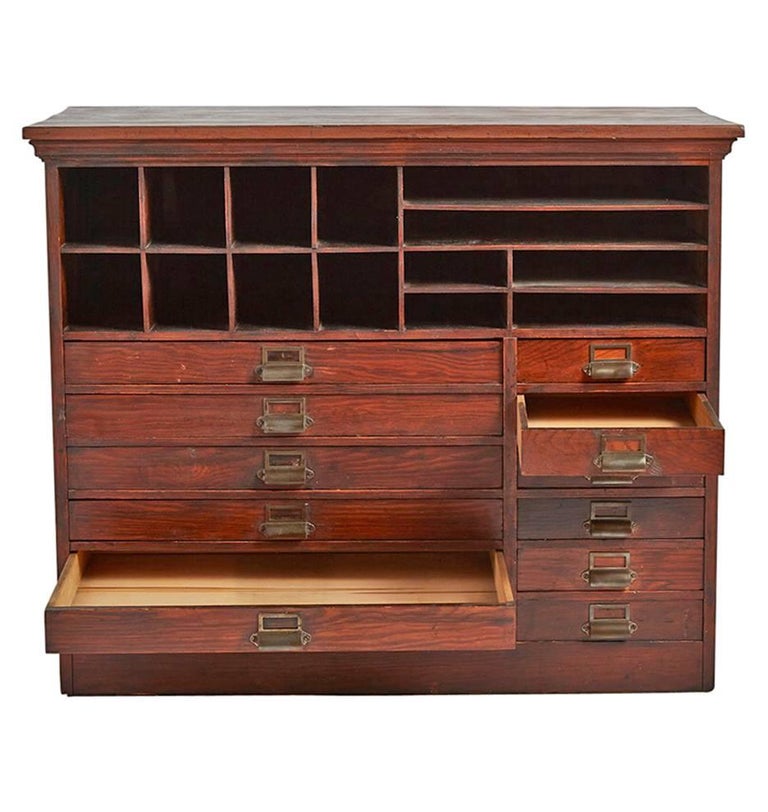 Rustic General Store Drawer and Cubby Cabinet, circa 1920s at 1stDibs