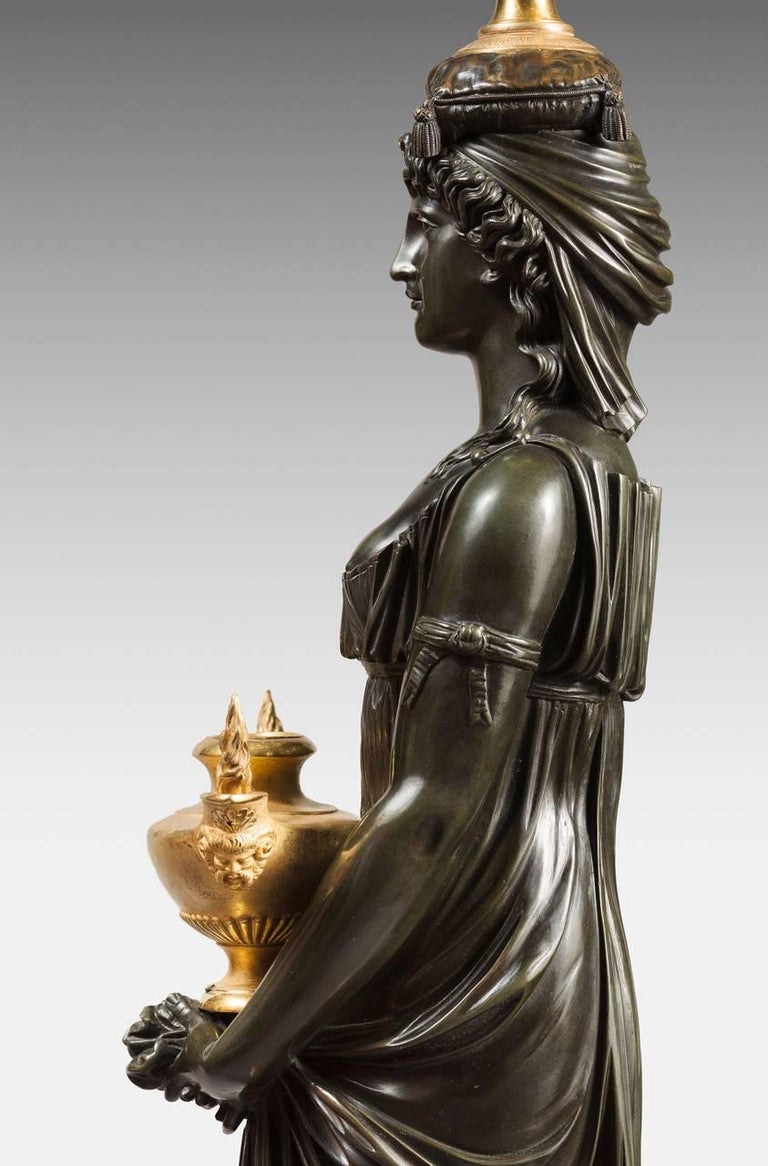 Pair of Impressive Empire Gilt-Bronze Candelabra Signed THOMIRE A PARIS ...