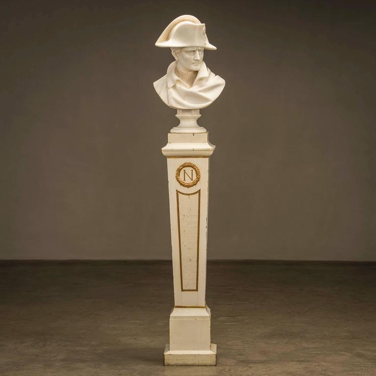 Marble Bust of Napoleon, Signed, on an Original Wood Base at 1stDibs