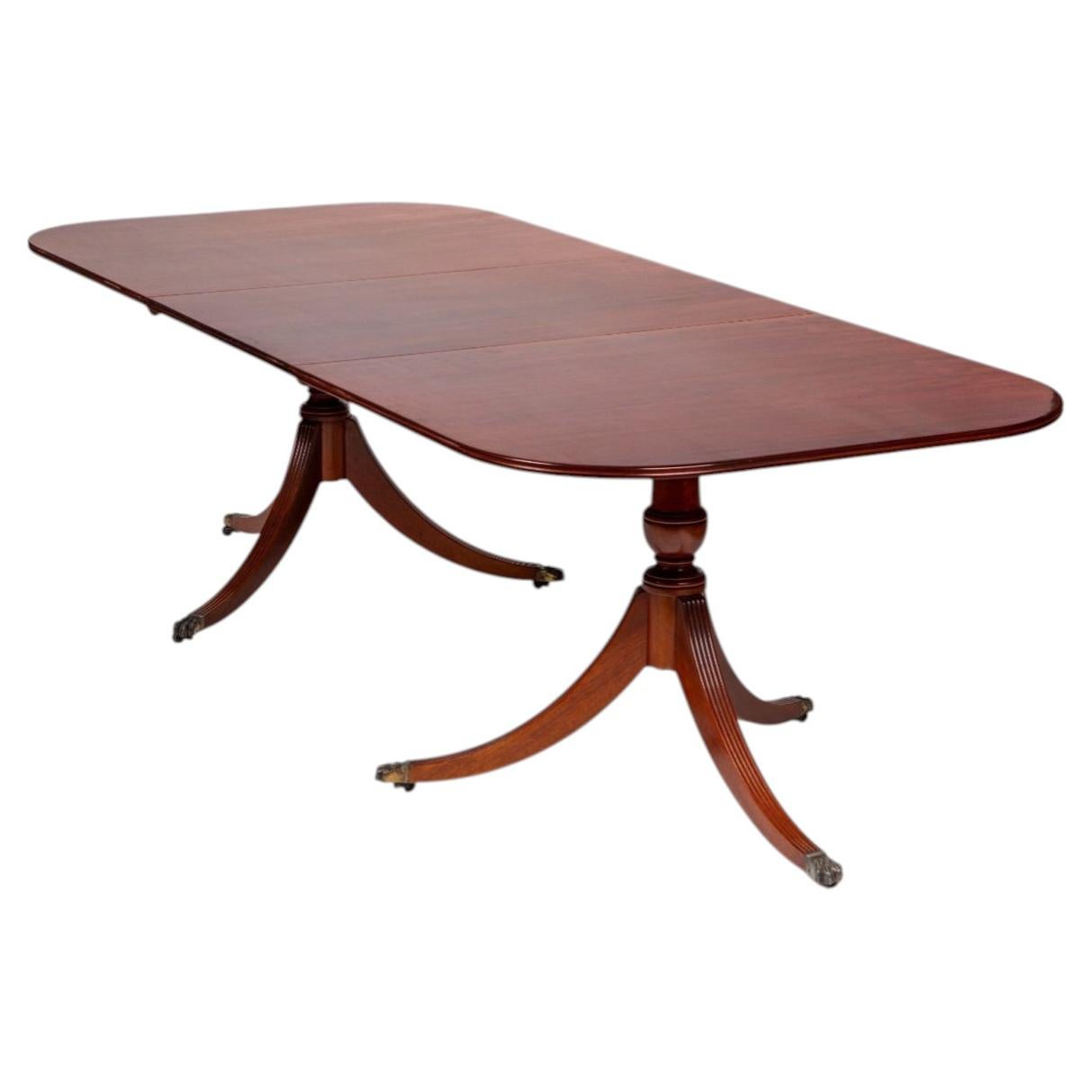 18th Century Style Double Pedestal Dining Table, English Made For Sale ...