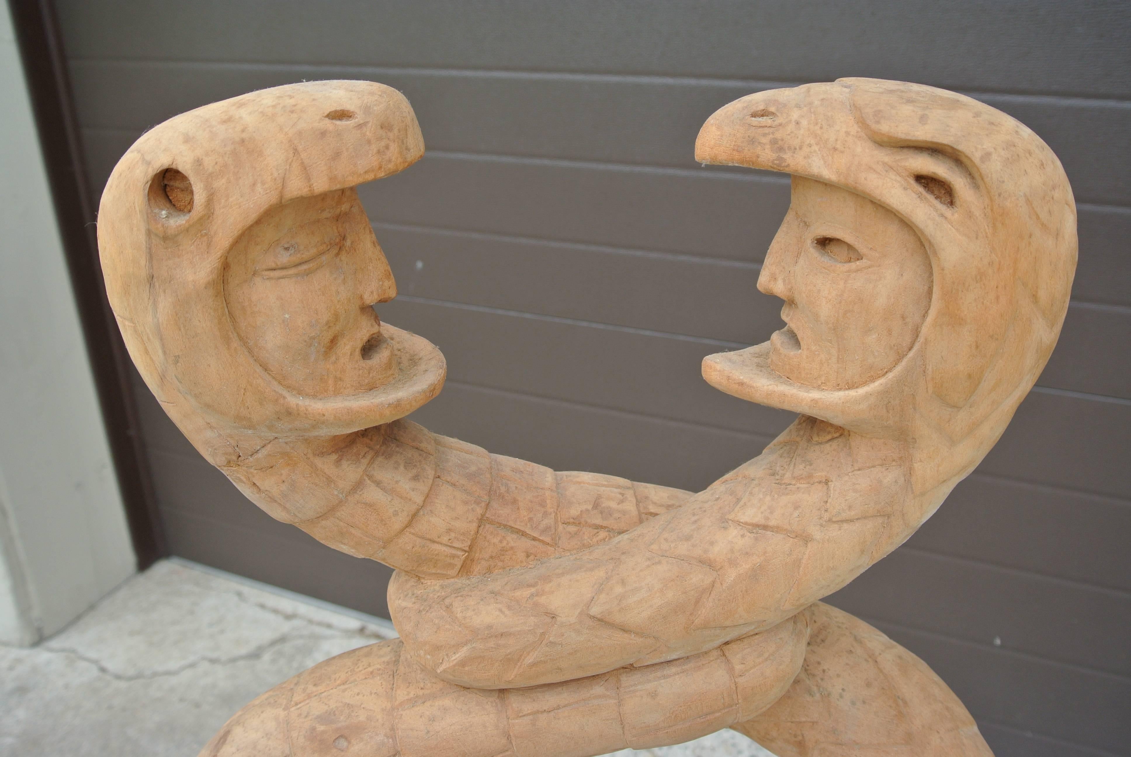 Carved Wood Snake Sculpture at 1stDibs | wooden snake sculpture