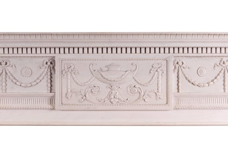 White Marble Fireplace in the Manner of Robert Adam For Sale at 1stDibs ...