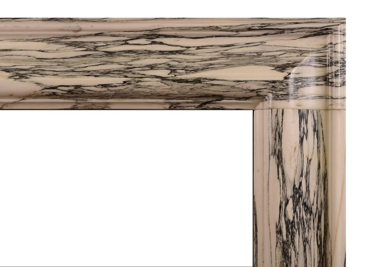 Moulded Bolection Fireplace in a Veined Marble at 1stDibs