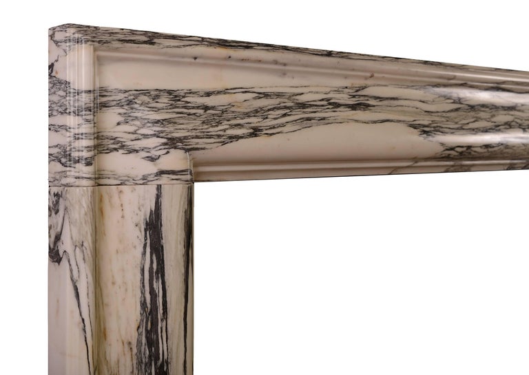 Moulded Bolection Fireplace in a Veined Marble at 1stDibs