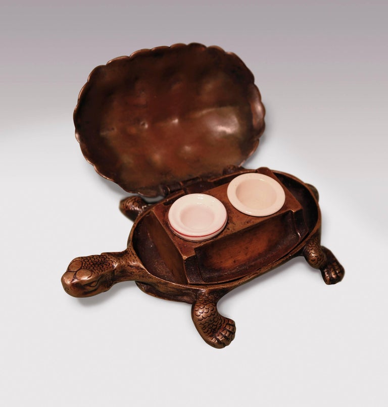 19th Century bronze model tortoise inkwell at 1stDibs