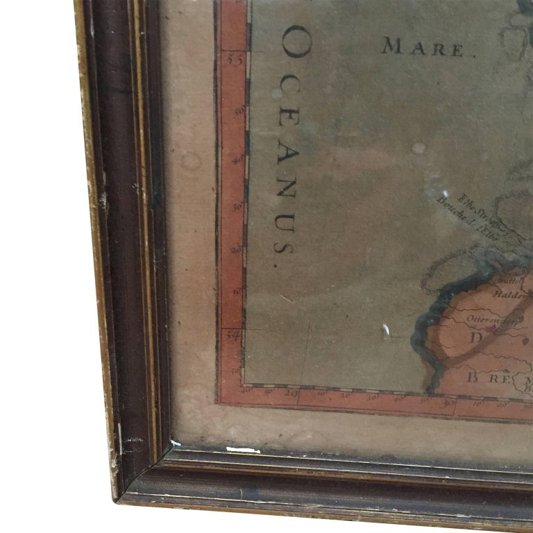 17th Century Map of Denmark by French Cartographer Sanson, Dated 1658 ...