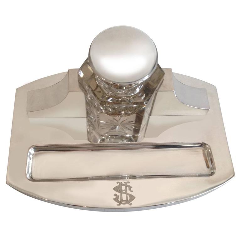 Art Deco Silver Writing Desk Set at 1stDibs