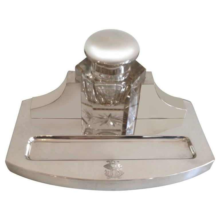 Art Deco Silver Writing Desk Set at 1stDibs