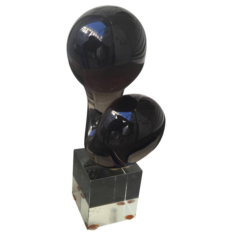 Mid-Century Glass Sculpture Murano, Signed 1972 For Sale at 1stDibs