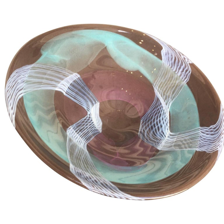 Large Modern Art Glass Charger For Sale at 1stDibs