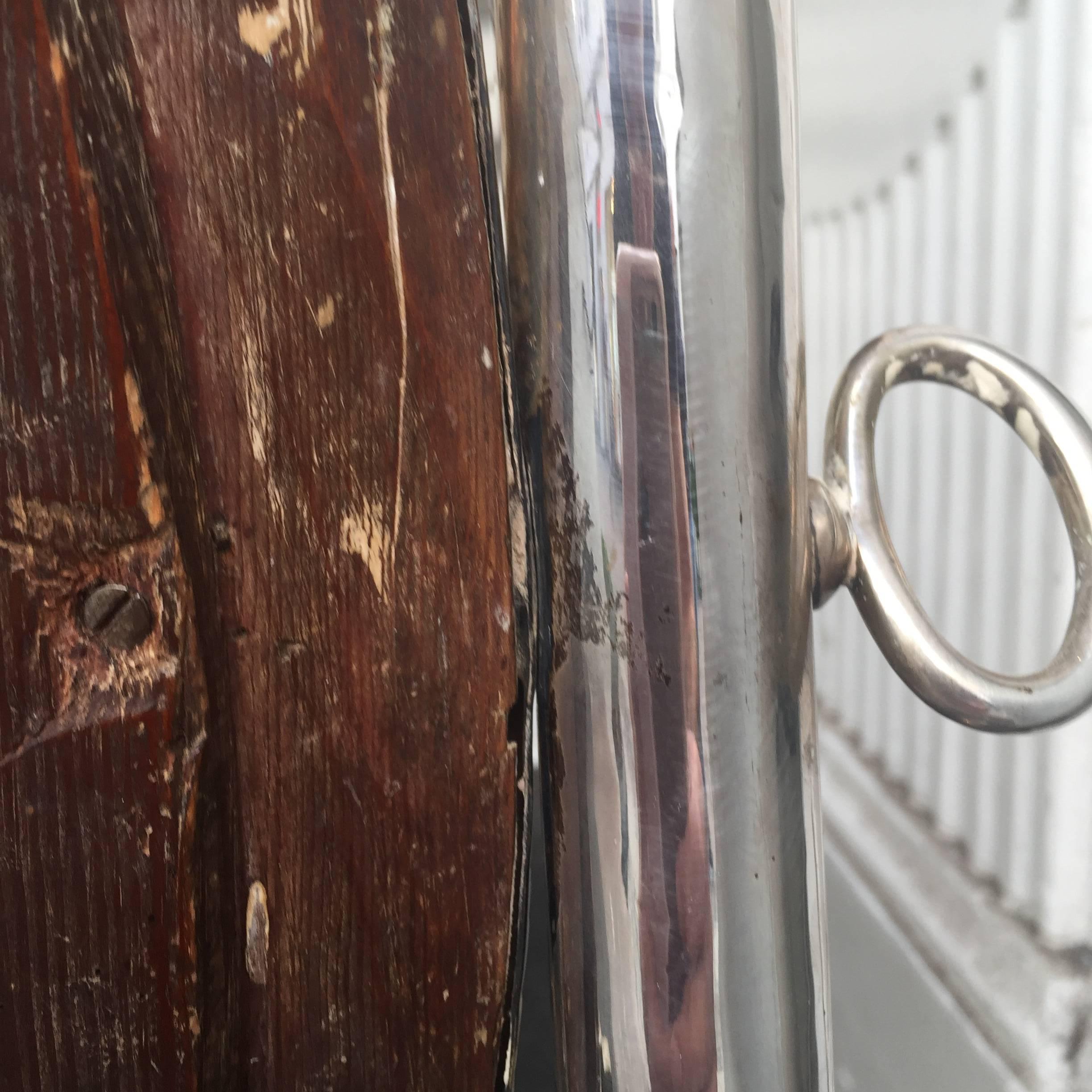 19th Century Russian Silver Plated Oval Vanity Mirror at 1stDibs