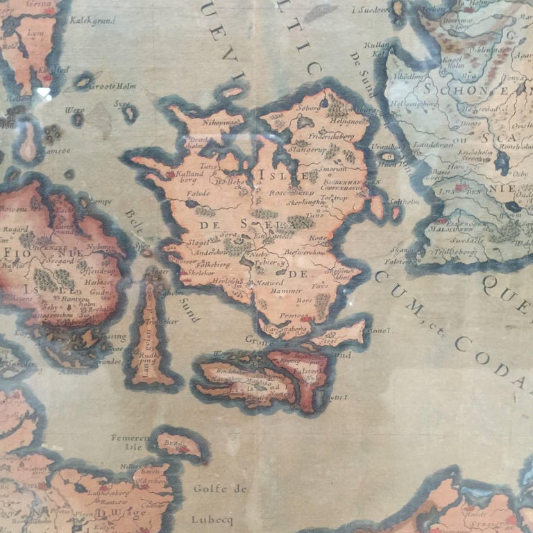 17th Century Map of Denmark by French Cartographer Sanson, Dated 1658 ...
