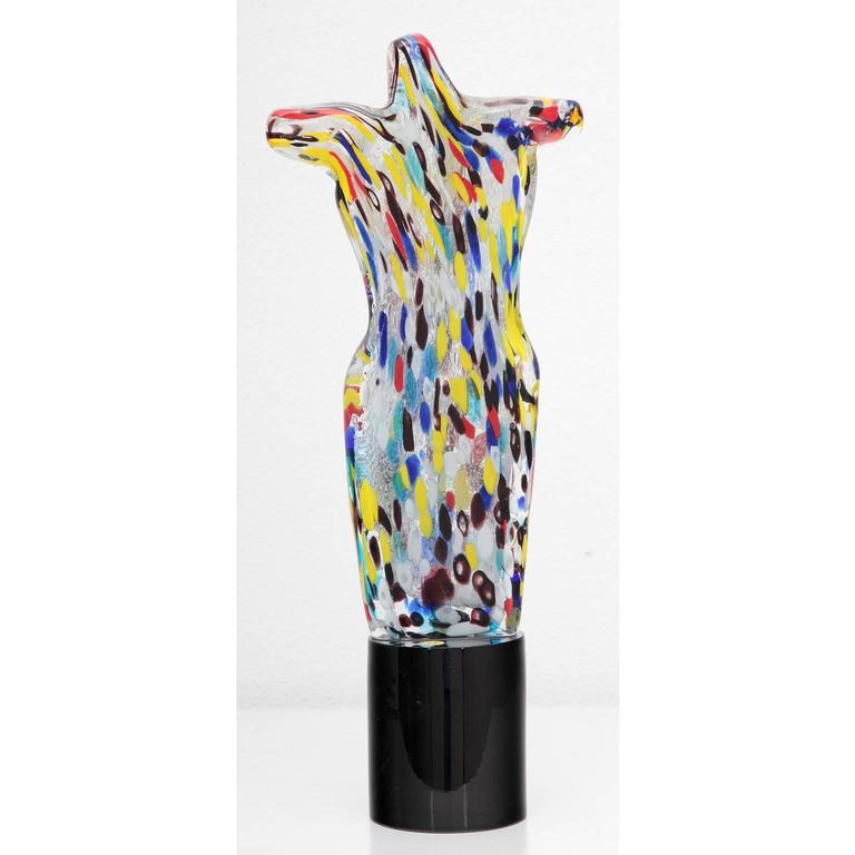 Glass Sculpture of a Female Torso, Murano Italy, 1980s For Sale at 1stDibs