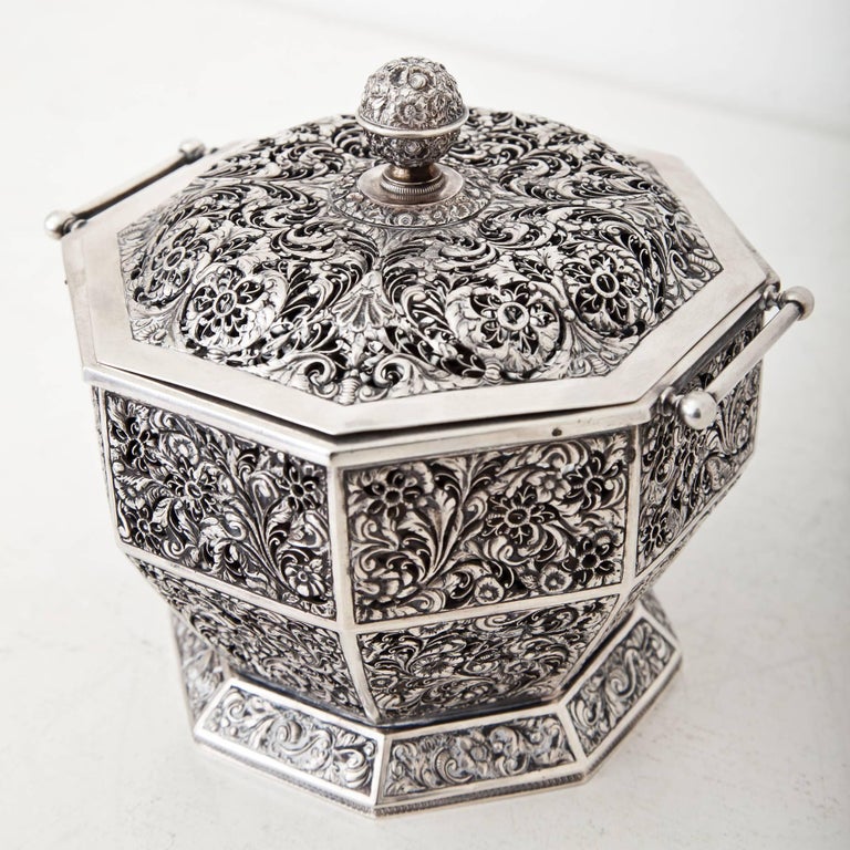 Octagonal Silver Scent Pot, Vienna, 1837 at 1stDibs