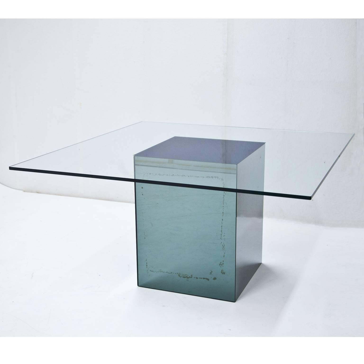 Square Dining Table 'Blok' by Nanda Vigo for Acerbis, Italy, 1971 For ...
