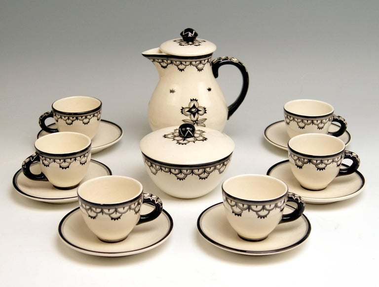 Mocha Set Dagobert Peche Circle Gmunden Ceramics Made, circa 1919 For ...