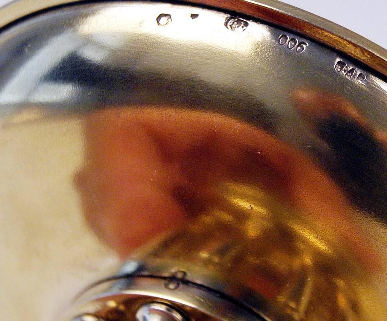 SILVER GILT CENTREPIECE MINIATURE ENAMEL GEORG A. SCHEID GERMANY ...