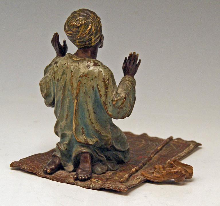 Vienna Bronze Made by Franz Bergman(n) Arab Man Praying on Carpet made ...