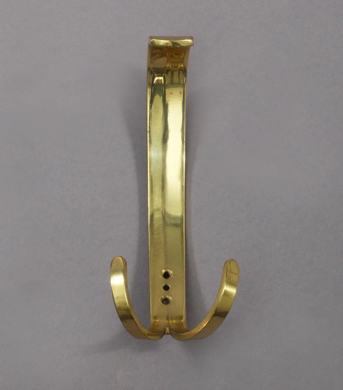 Set of Five Mid-20th Century Brass Coat Hooks, Vienna, 1950 at 1stDibs