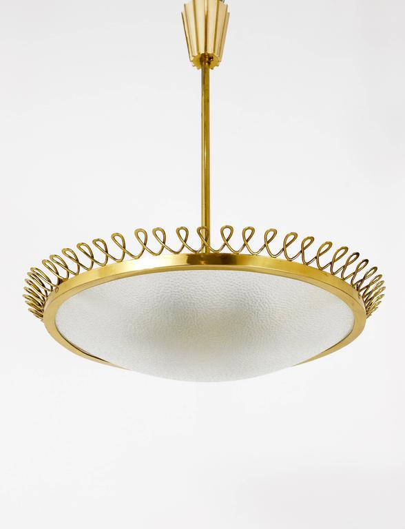Mid-Century Brass Loop Chandelier in the Style of Josef Frank, Austria ...
