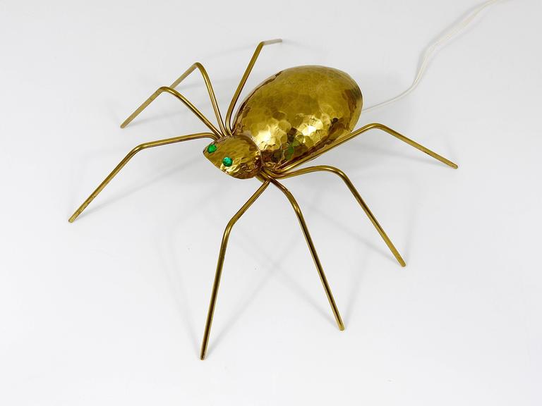 Unique Sculptural Hammered Brass Spider Lamp, Austria, 1950s For Sale ...