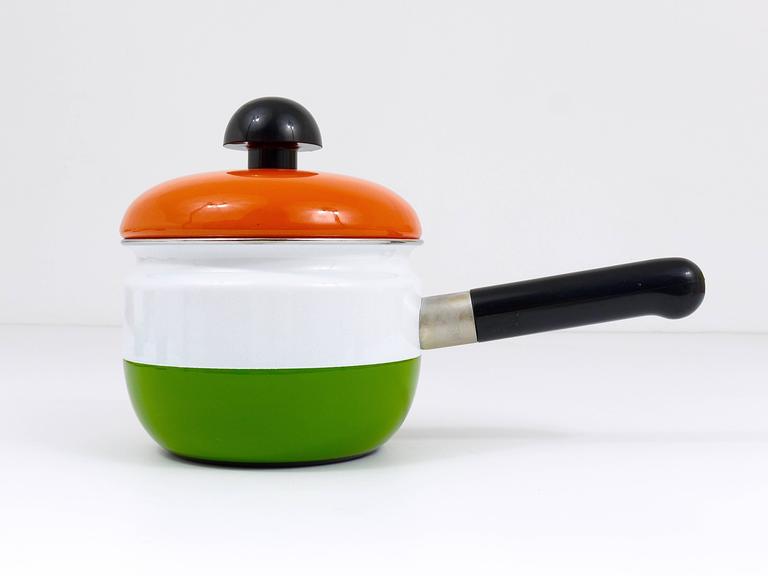 Cook with Carl Auböck Enameled Pot with Lid by Riess, Austria, 1970s ...