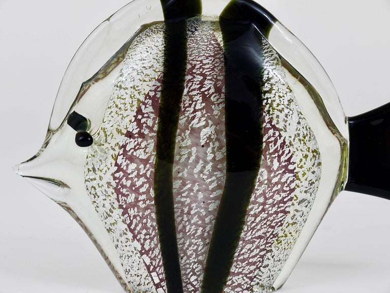 Signed Mario Badioli Handblown Murano Glass Fish Sculpture, Italy ...