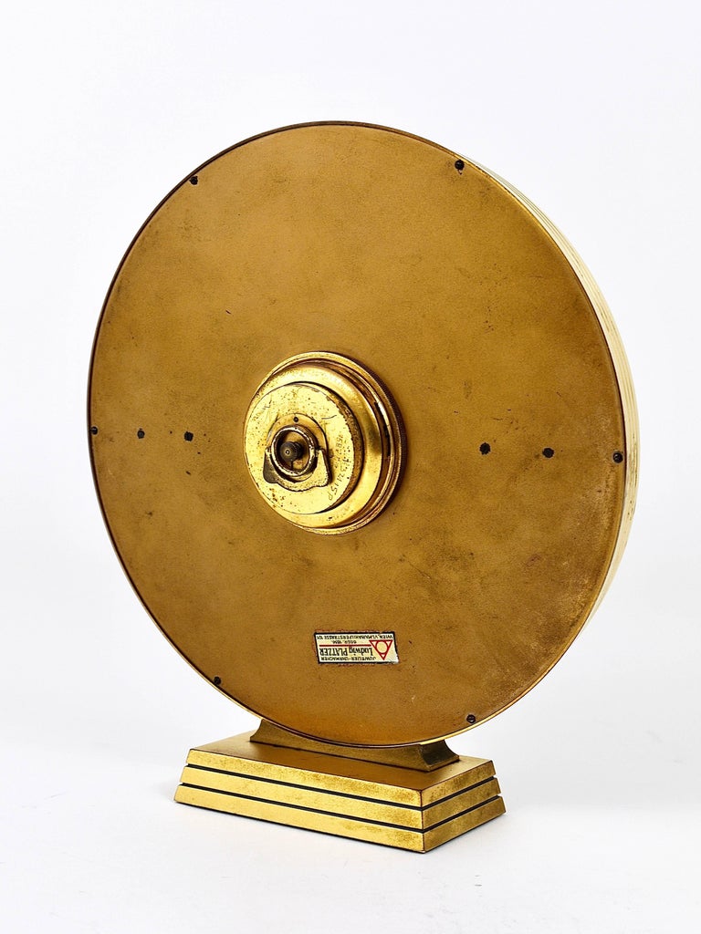 Junghans Meister Art Deco Brass Table Clock, Germany, 1930s at 1stDibs