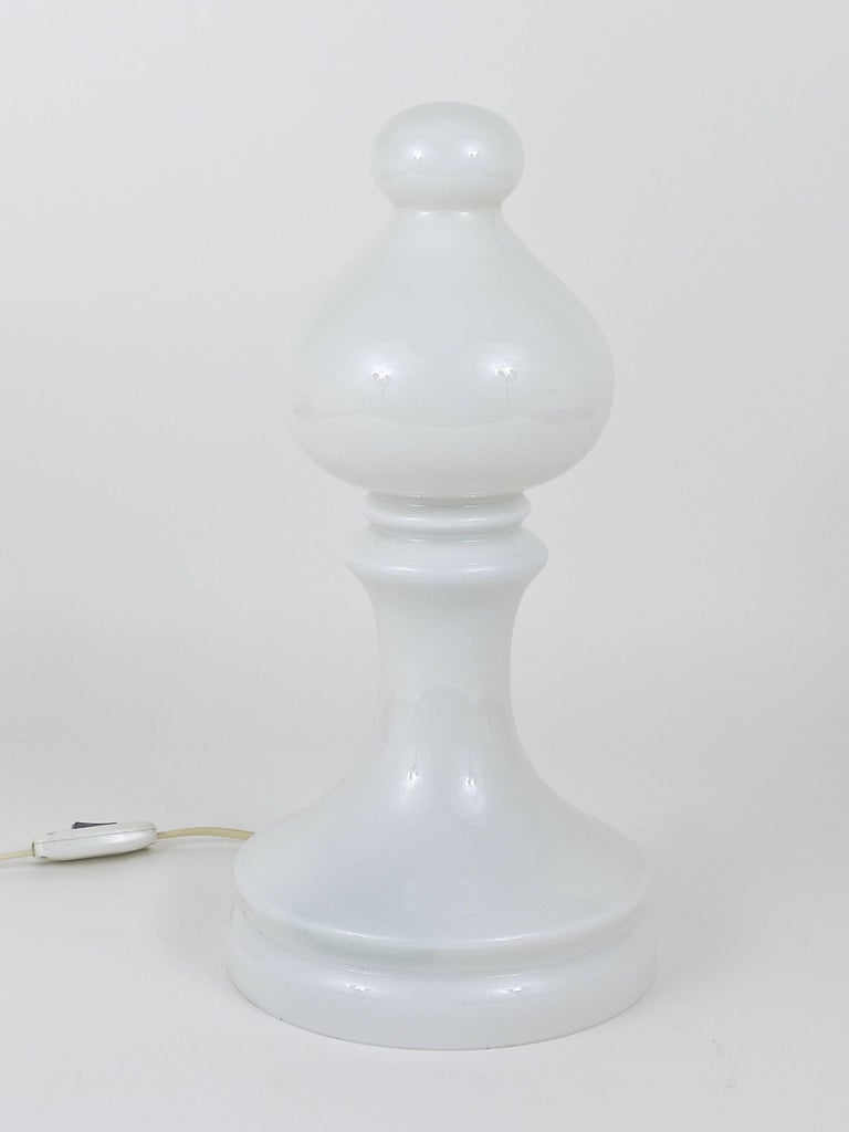 White Ivan Jakes Bishop Chess Lamp, Made of White Glass, Czechoslovakia ...