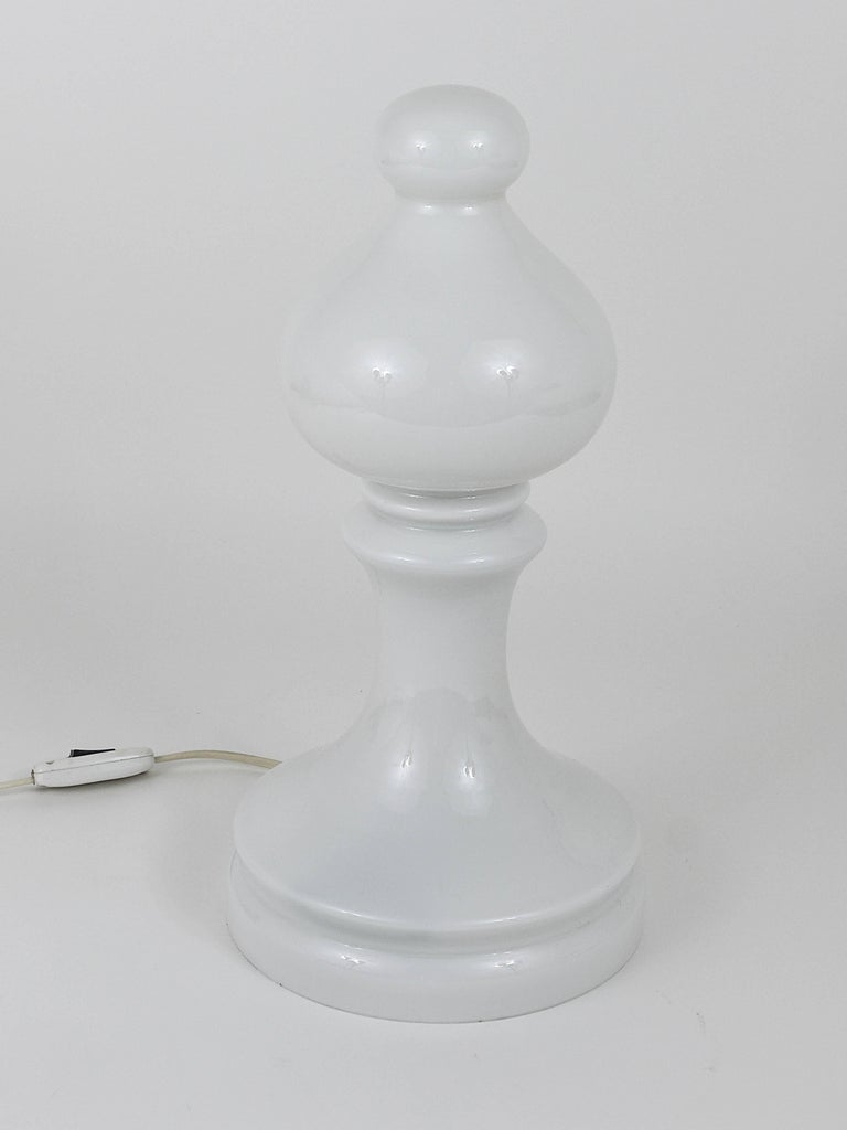 White Ivan Jakes Bishop Chess Lamp, Made of White Glass, Czechoslovakia ...