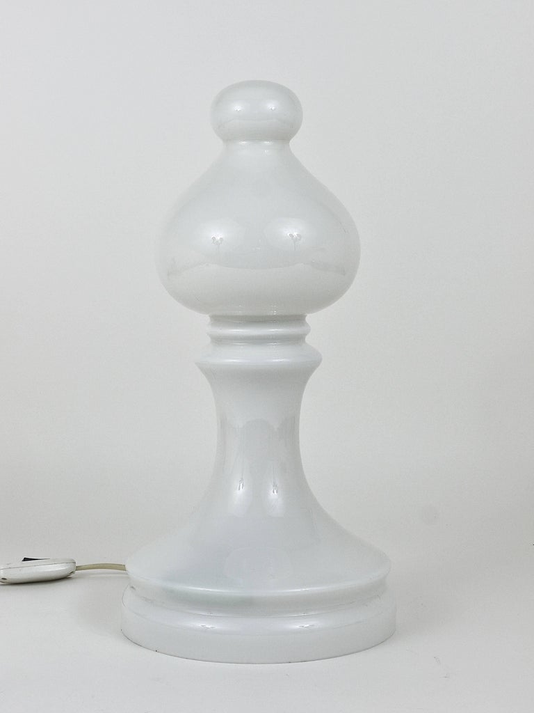 White Ivan Jakes Bishop Chess Lamp, Made of White Glass, Czechoslovakia ...