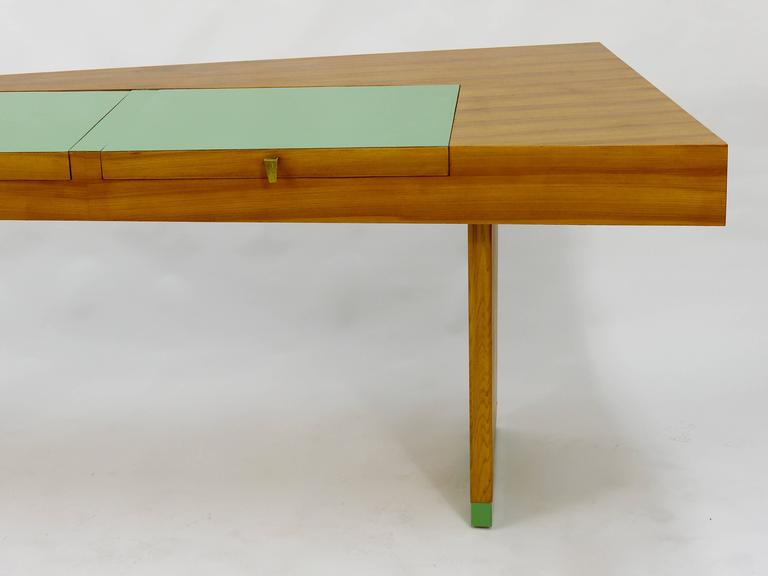 Austrian Modernist Vanity Console Table With Fold Out Mirror From The