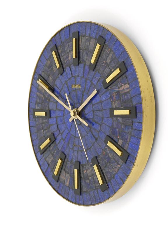 Round Modernist Mosaic Wall Clock "Europa, " Germany, 1950s at 1stDibs ...